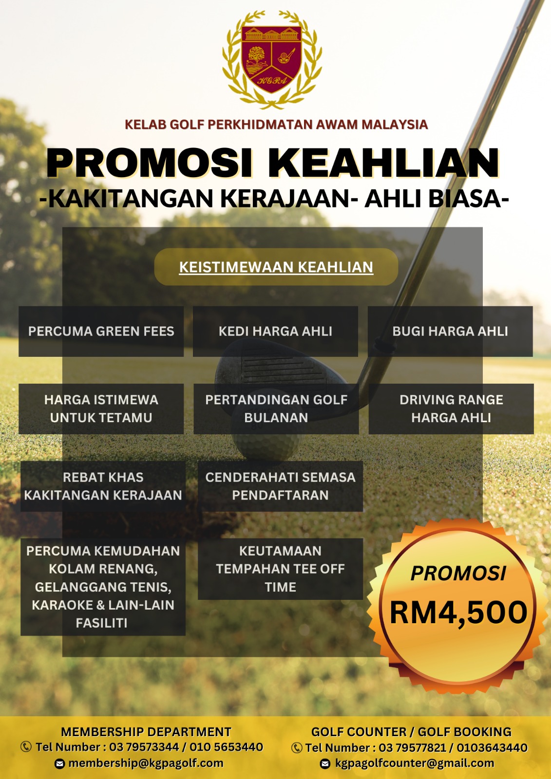 Kelab Golf Perkhidmatan Awam Malaysia (KGPA) – Luxury Living ...